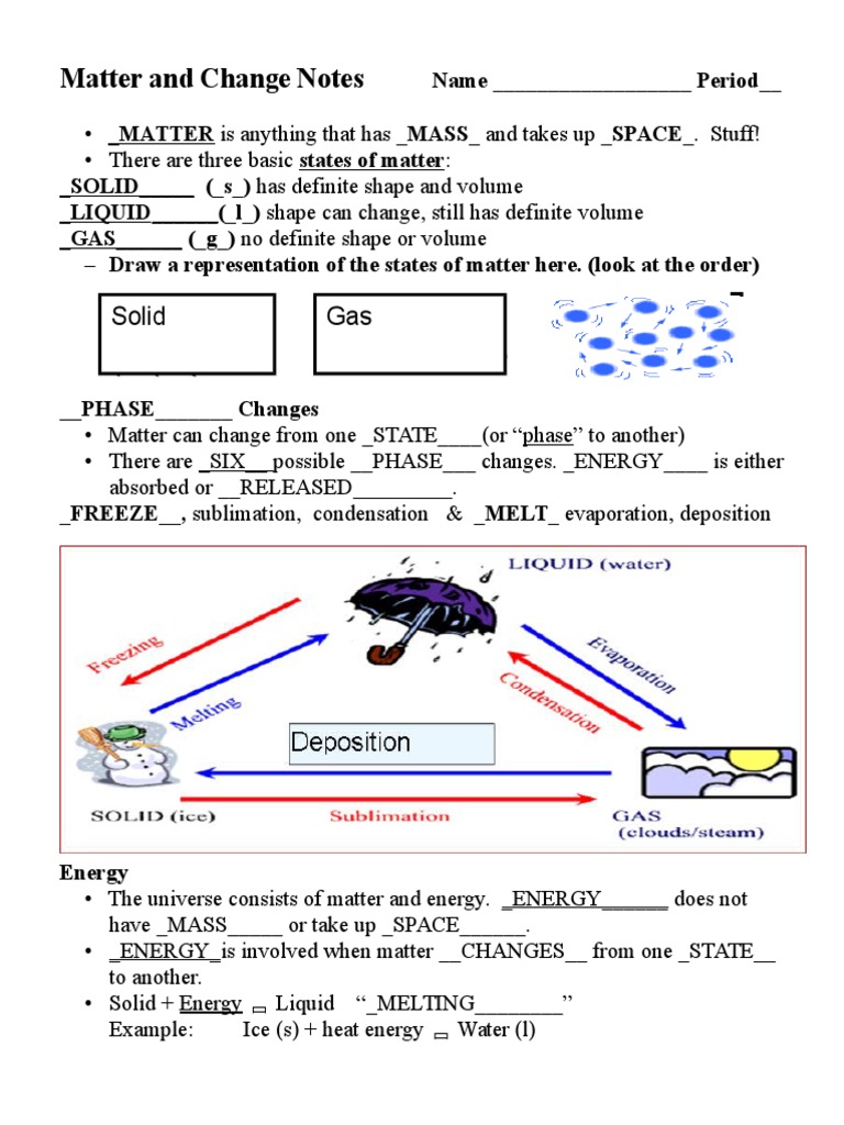 States of Matter and Phase Changes | PDF | Chemical Substances ...