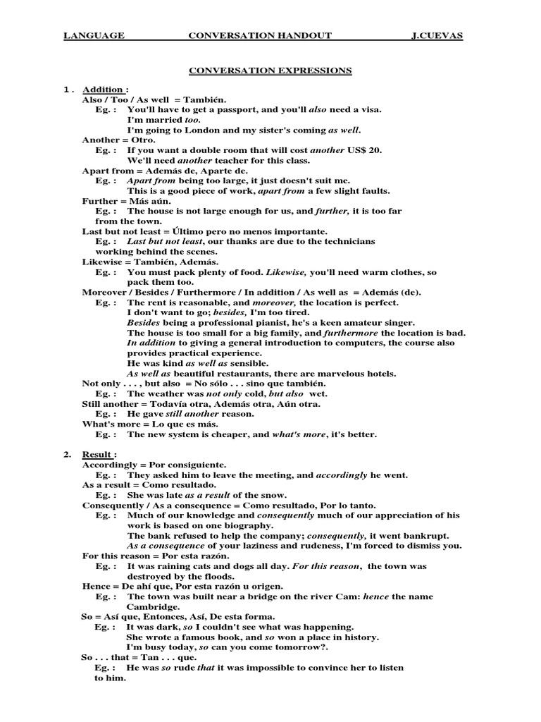 Conversation Expressions INGLES | PDF | Art