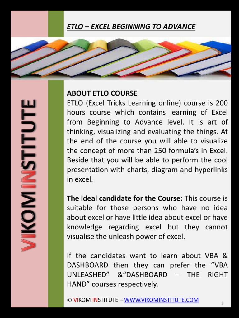 Brochure VIKOM INSTITUTE | PDF | Microsoft Excel | Computing