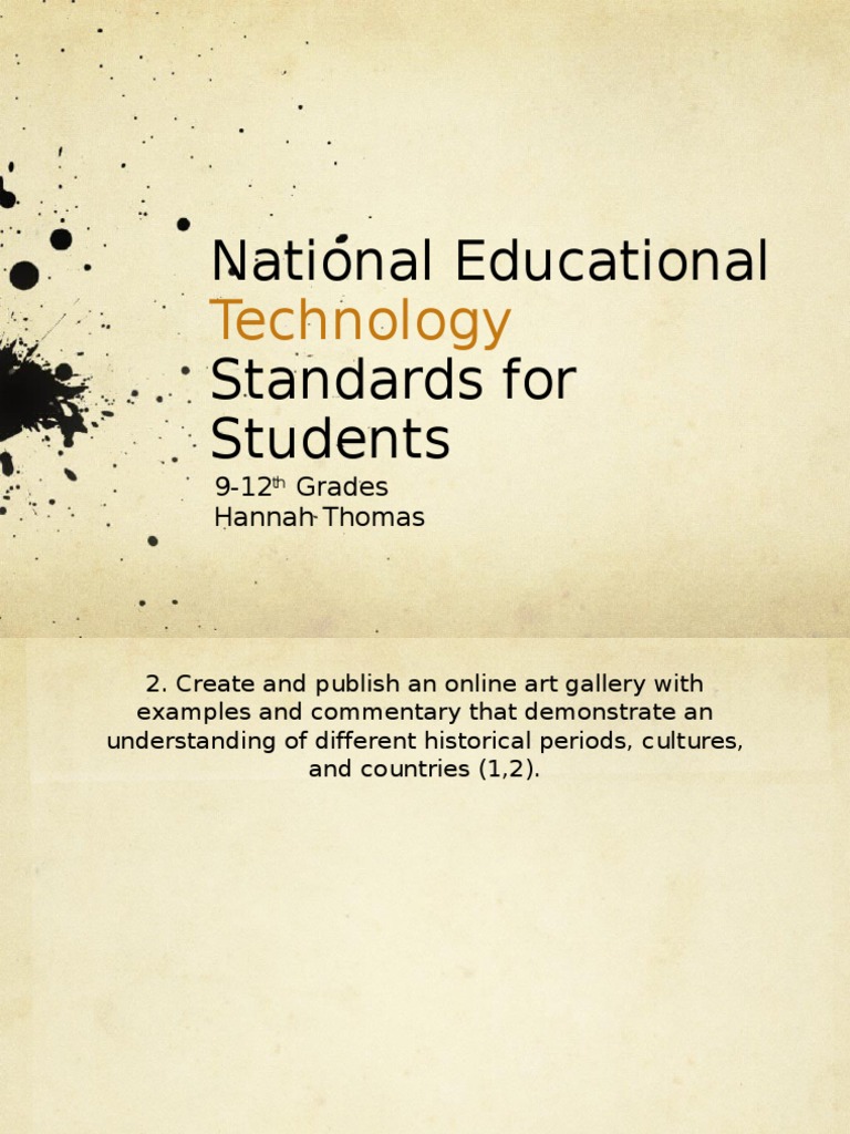 National Educational Standards For Students: Technology | PDF