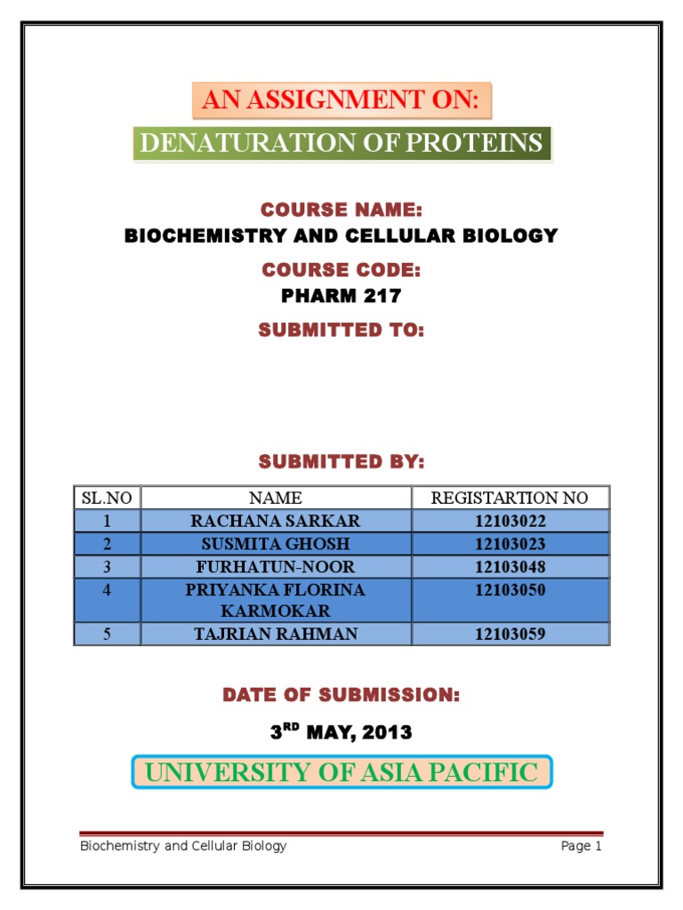 Understanding Protein Denaturation | PDF | Denaturation (Biochemistry ...