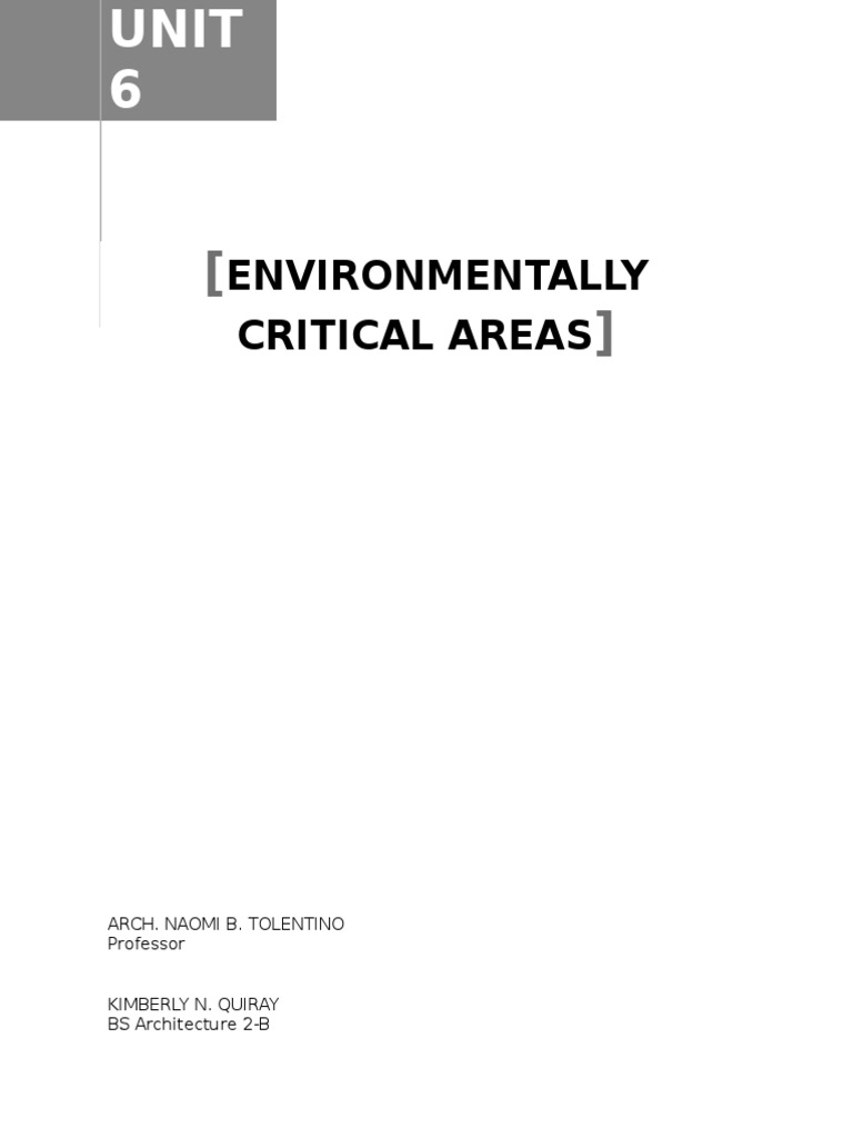 Overview of Environmentally Critical Areas | PDF | Environmental Impact ...