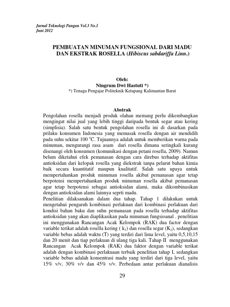 NINGRUM DWI HASTUTI Pembuatan Minuman Fungsional | PDF