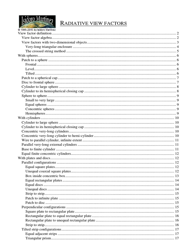 An In-Depth Guide to Radiative View Factors for Geometries Such as ...
