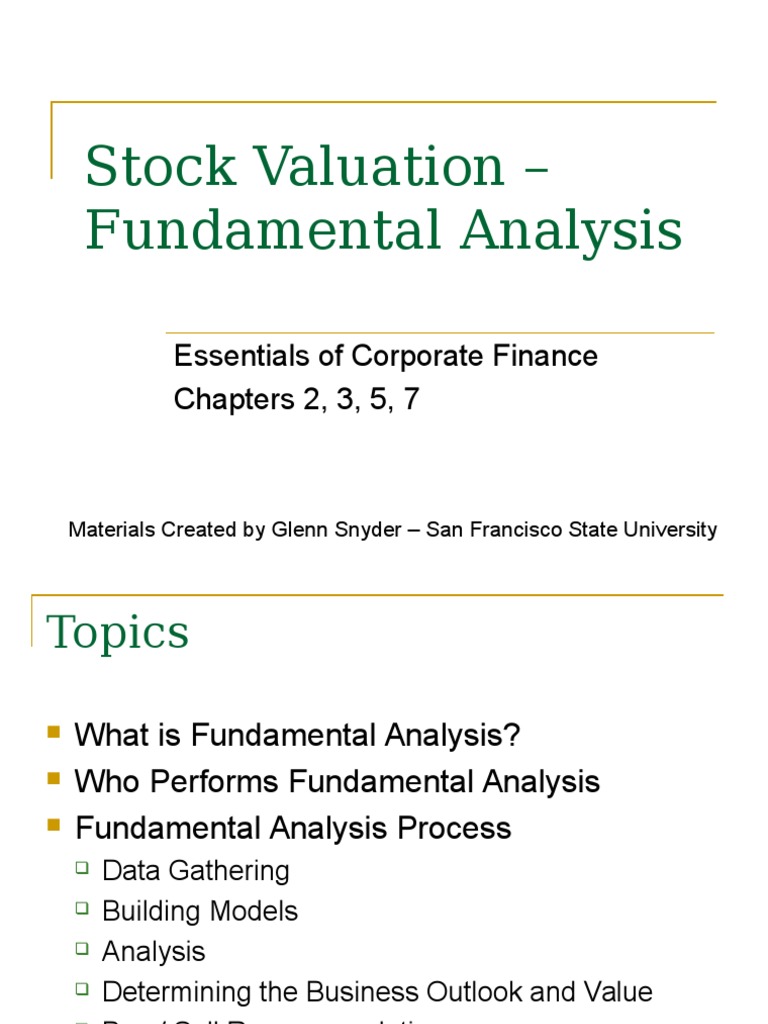 Stock Valuation Fundamental Analysis | PDF | Financial Analyst ...