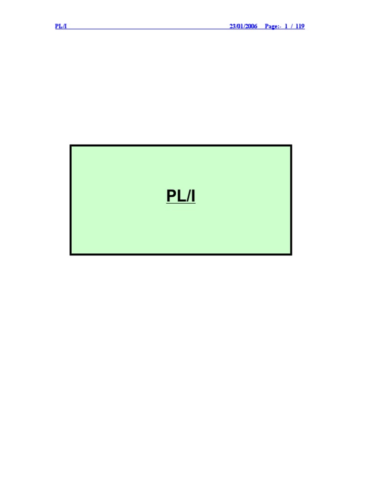 Pli New 22012006 | PDF | Parameter (Computer Programming) | Subroutine Pli New 22012006 | PDF | Parameter (Computer Programming) | Subroutine