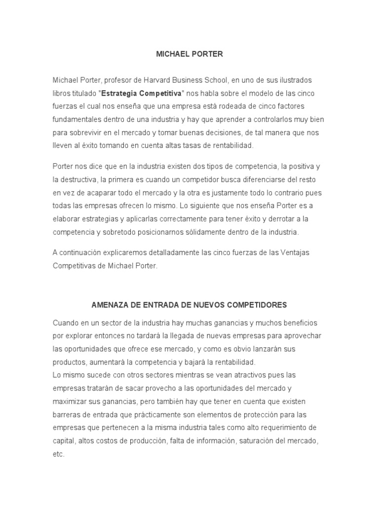 Michael Porter, Clusters, Alianzas. | PDF | Mercado (economía ...