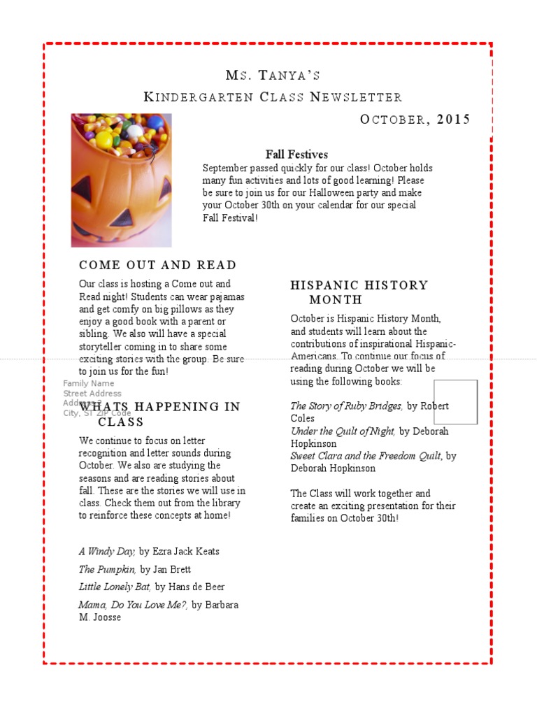 October Reading and Activities Update | PDF