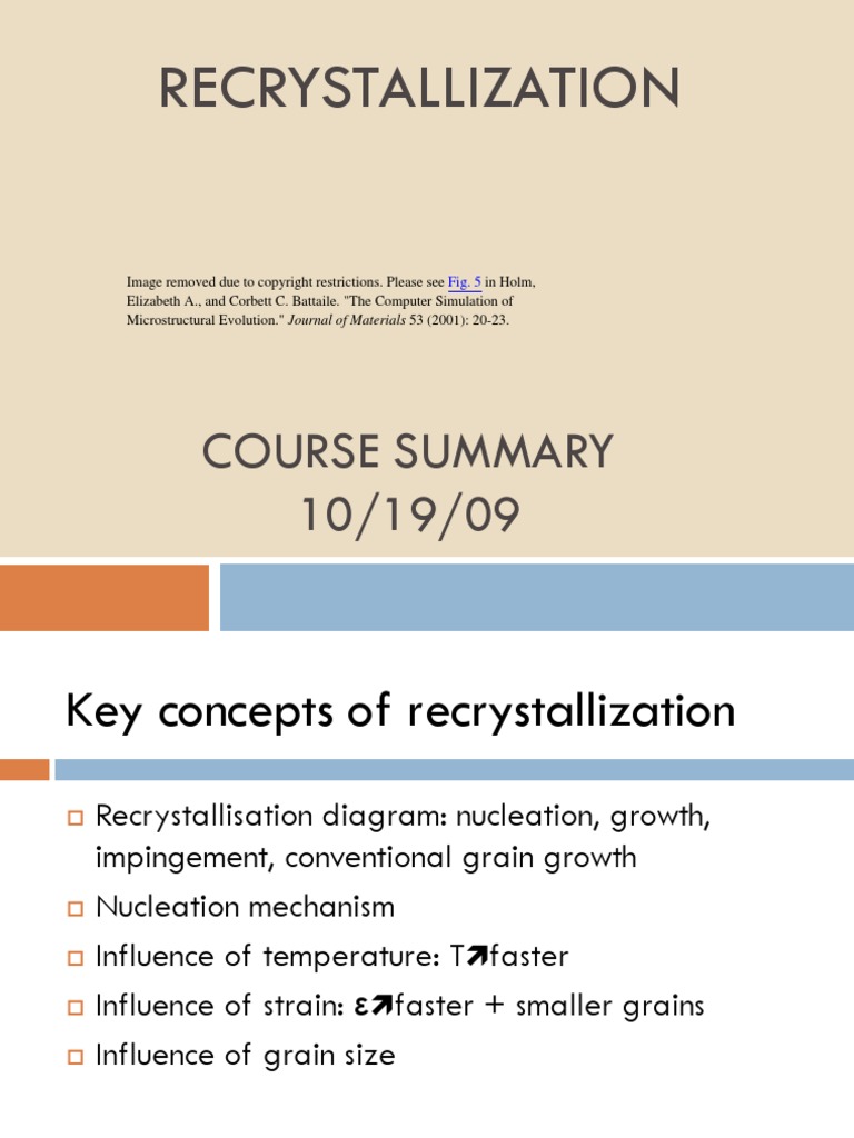 MIT Lecture On Recrystallization Temperature | PDF | Metallurgy | Materials