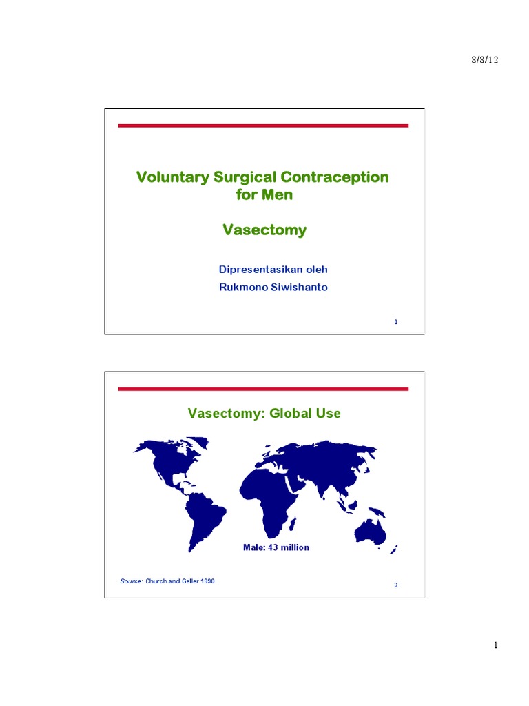 Voluntary Surgical Contraception For Men Vasectomy | PDF | Human ...