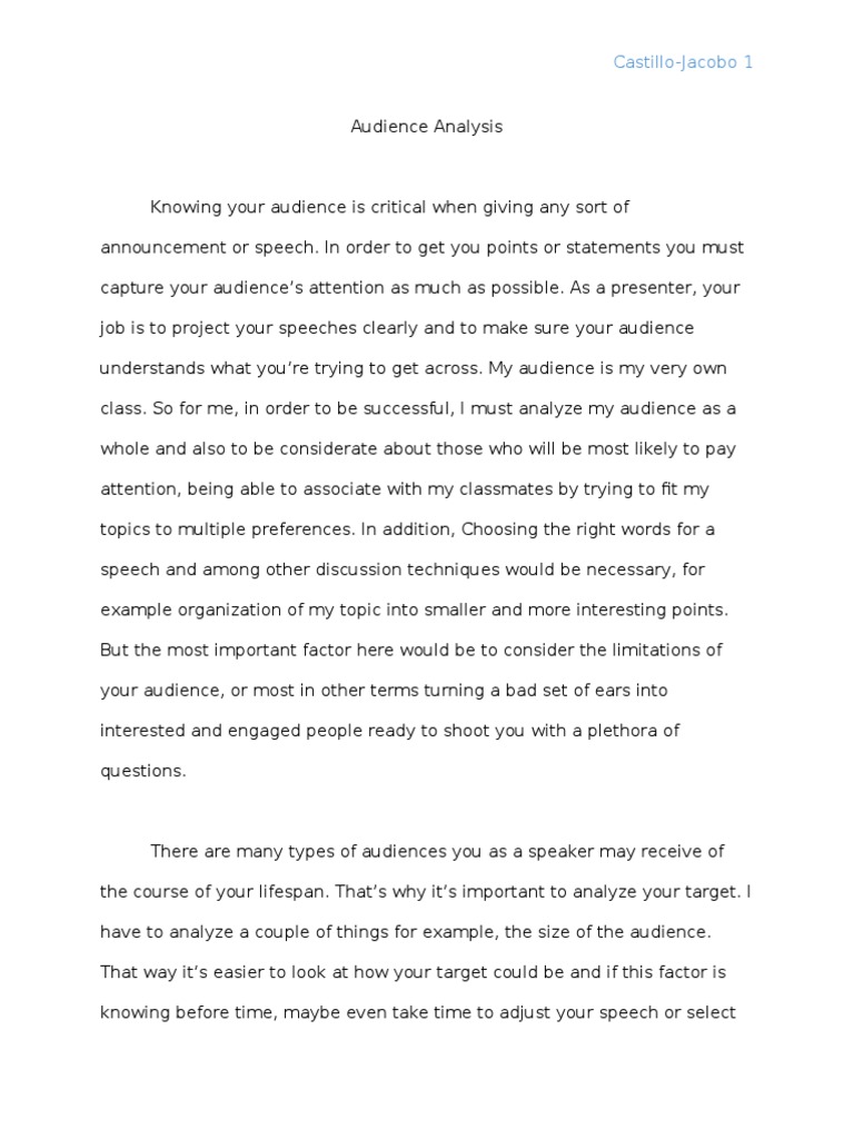 Audience Analysis Paper | Download Free PDF | Definition | Analogy
