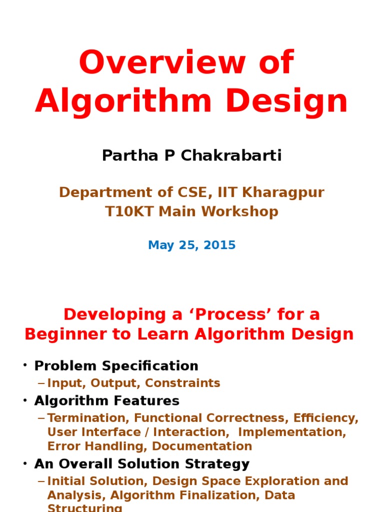 Overview of Algorithm Design | PDF | Time Complexity | Computational ...