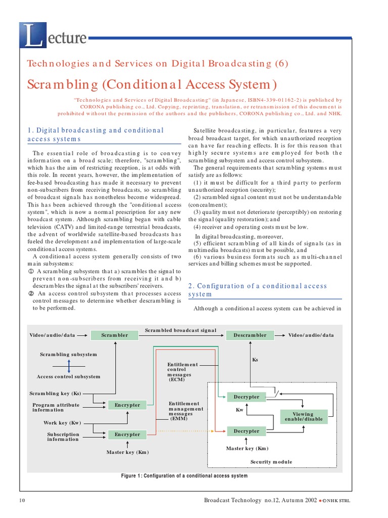 Scrambling (Conditional Access System) | PDF | Digital Television ...