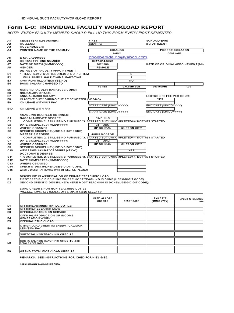 Analysis of an Individual Faculty Workload Report | PDF | Game Theory | Academia