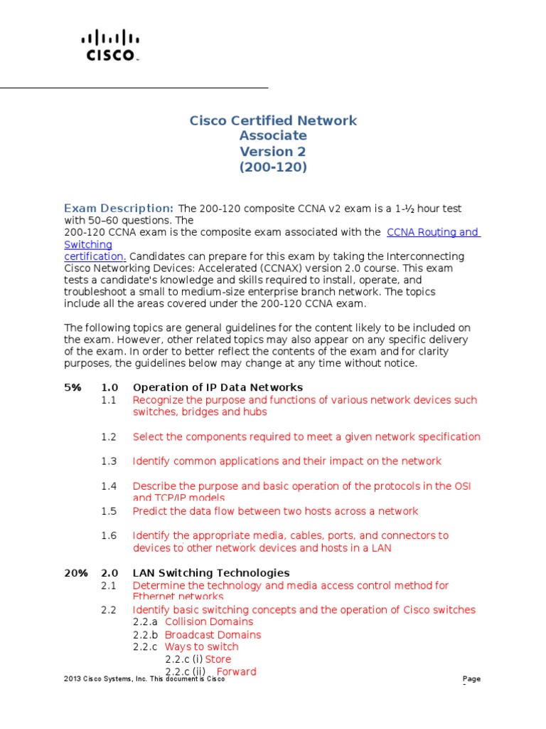Ccna 200-120 | PDF | Cisco Certifications | Ip Address
