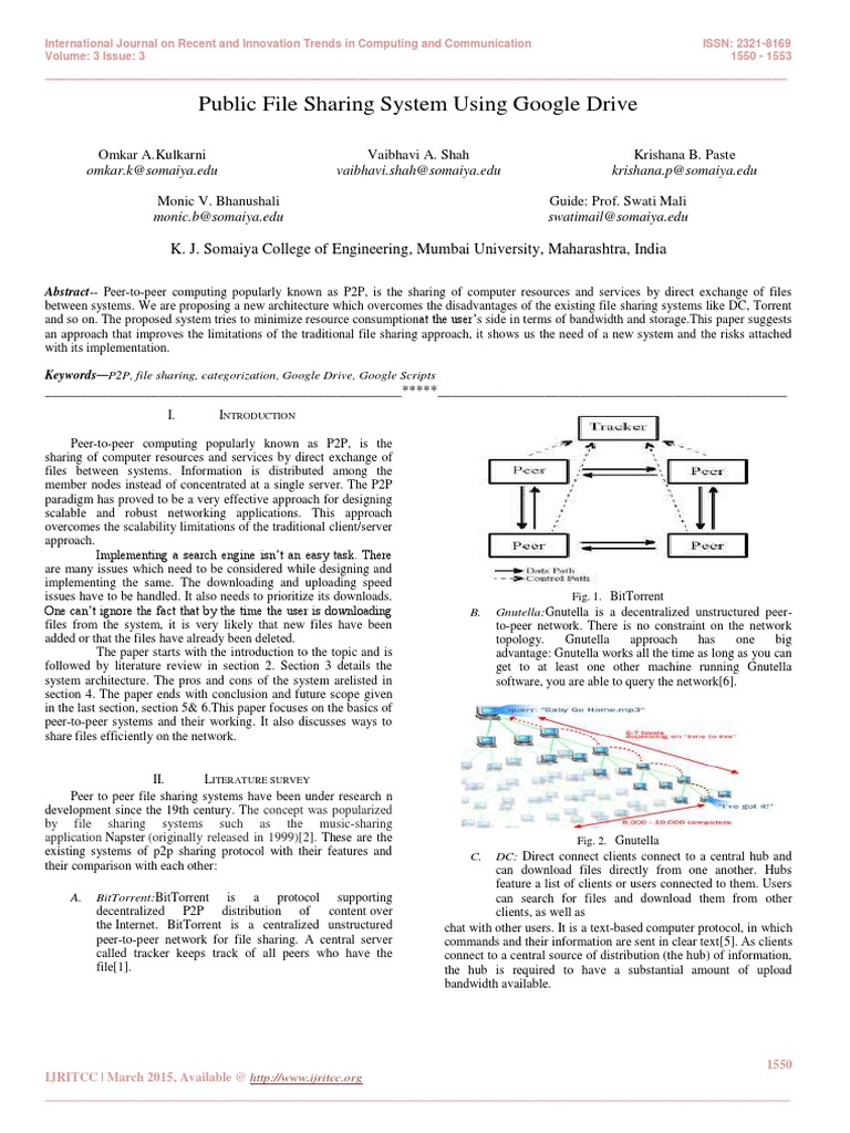 Public File Sharing System Using Google Drive | PDF | Peer To Peer | Information Age
