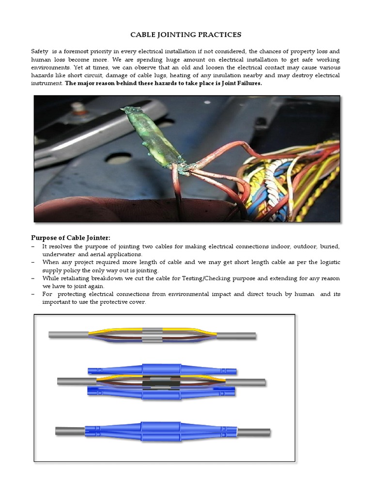 Cable Jointing Practices | PDF | Insulator (Electricity) | Electrical ...