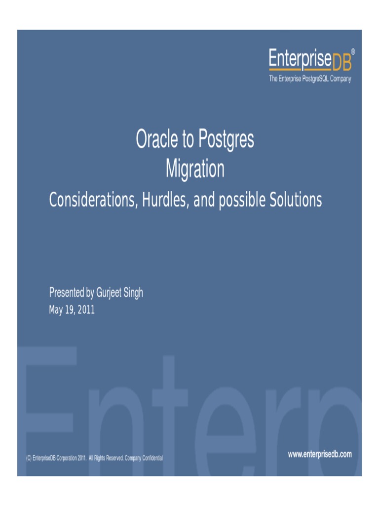 205 Oracle To Postgres Migration | PDF
