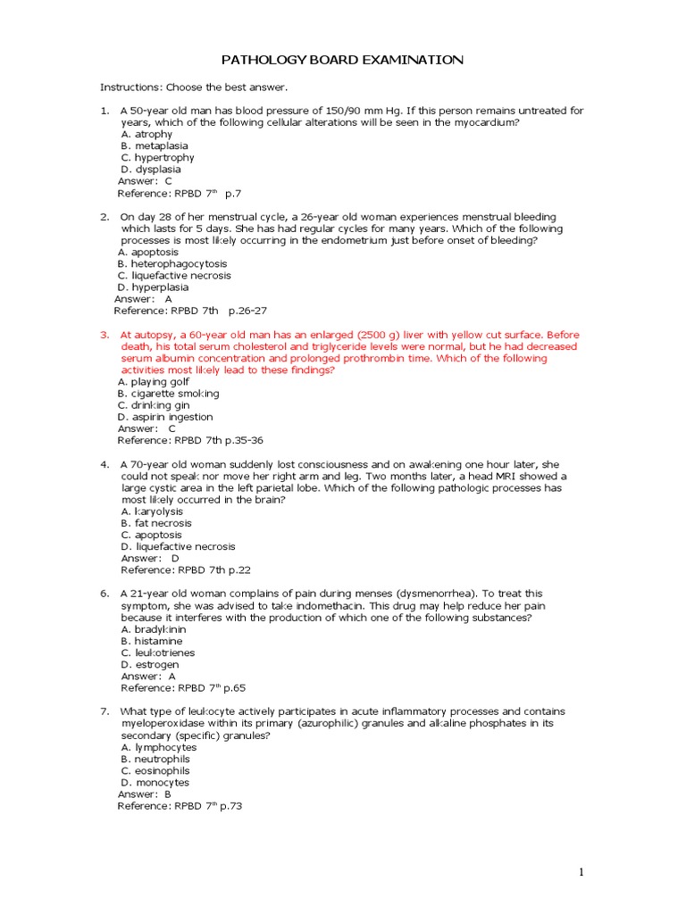 Pathology Board Exam Questions | PDF | Wound Healing | Healing