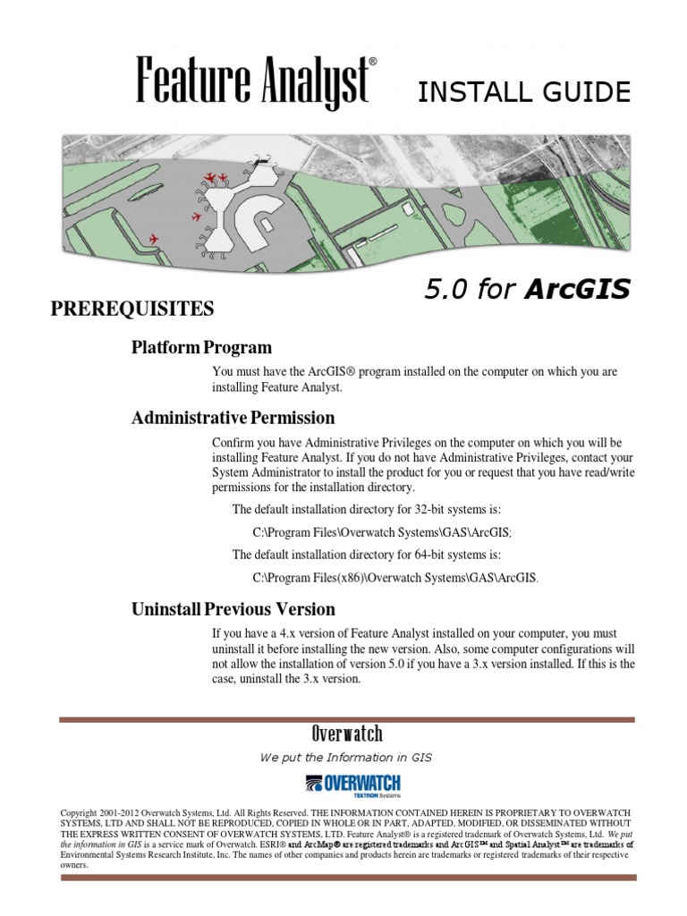 Feature Analyst 5.0 Install Guide | PDF | Arc Gis | Esri