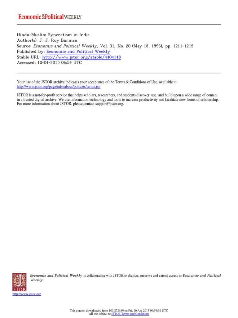 Syncretism JJ | PDF | Hindu | Shrine