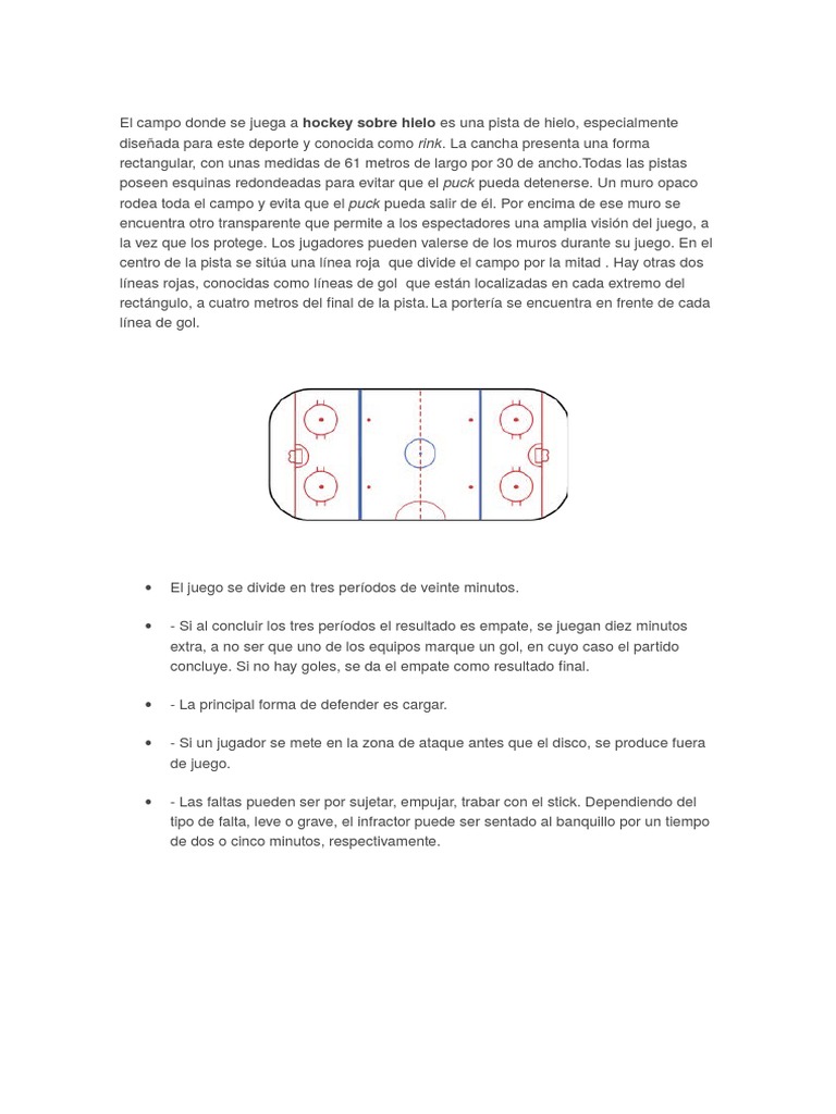 Hockey Hielo TRABAJO | PDF | Hockey sobre hielo | Deportes