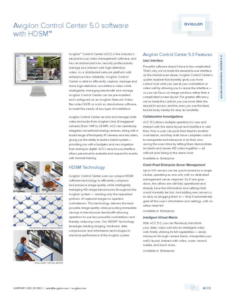 Avigilon Control Center 5 Datasheet (En) | Download Free PDF | Closed ...