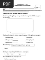 Summative Test SA FILIPINO (1st Grading) | PDF