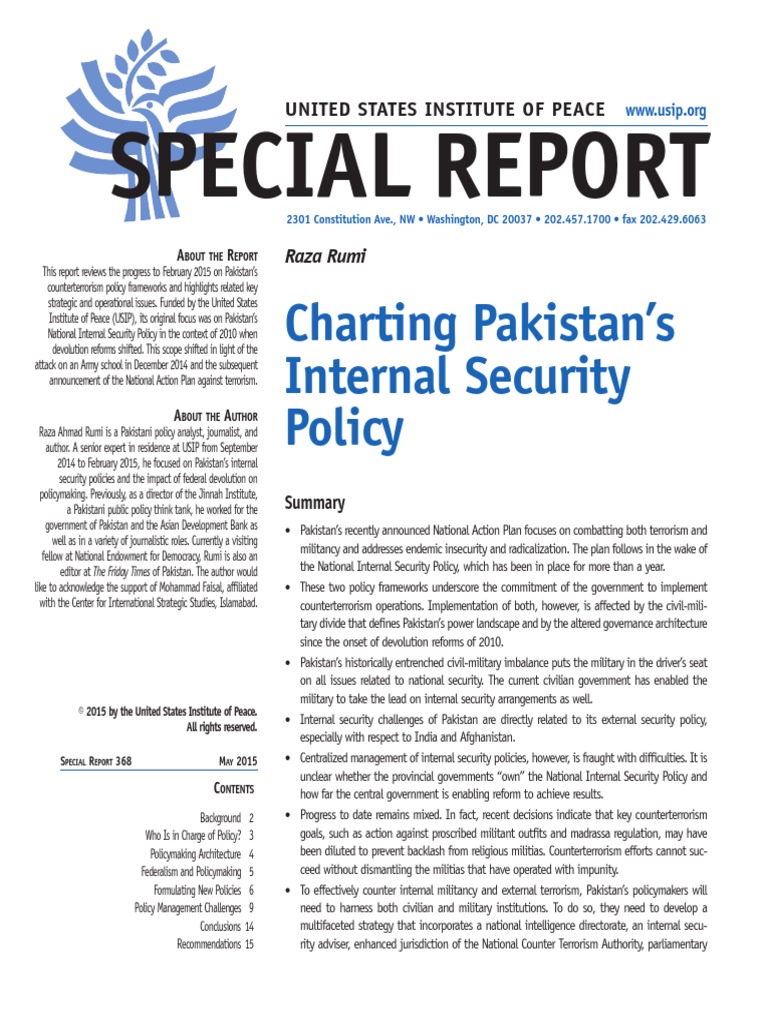 SR368 Charting Pakistans Internal Security Policy | PDF | Counter ...