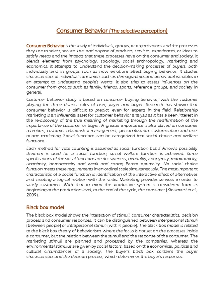 Understanding Consumer Behavior An Analysis Of The Consumer Decision