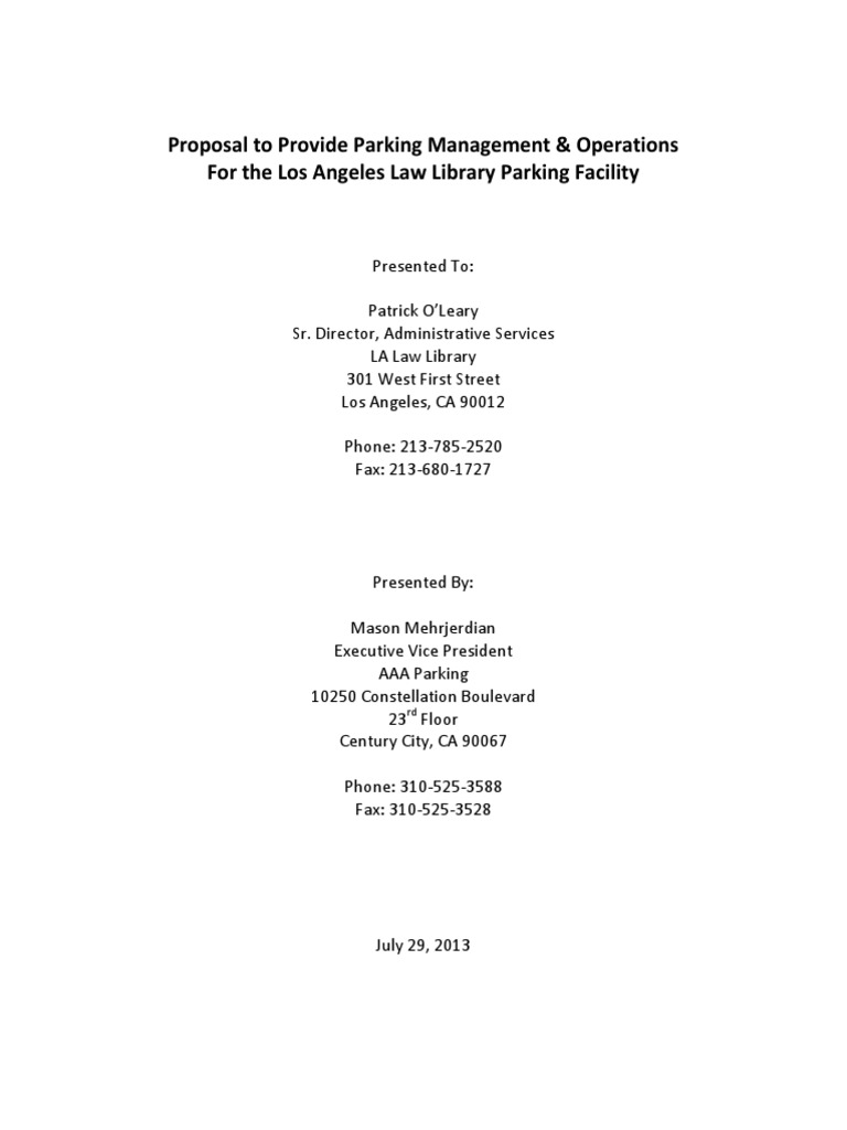 Parking AAA Proposal | PDF | Background Check | Georgia (U.S. State)