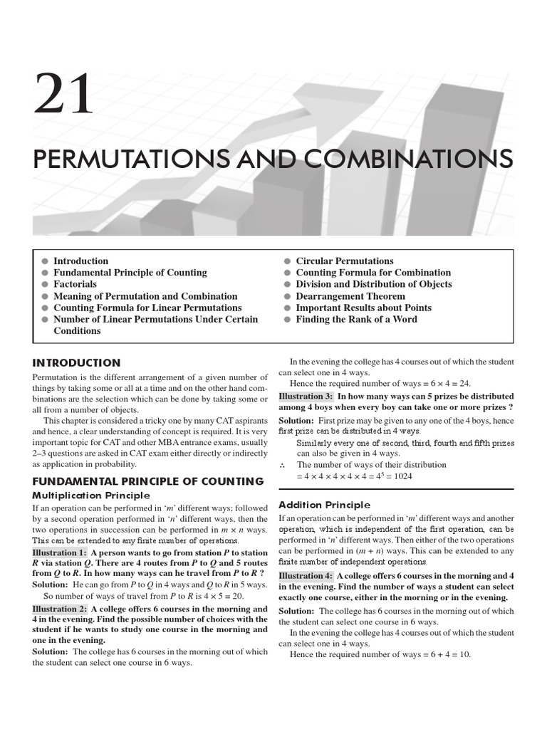 CAT Permutations & Combinations Guide | PDF