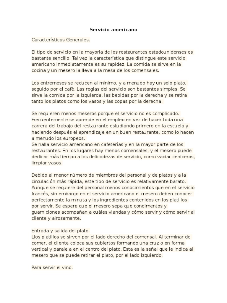 Servicio Americano | PDF | café | Los Estados Unidos
