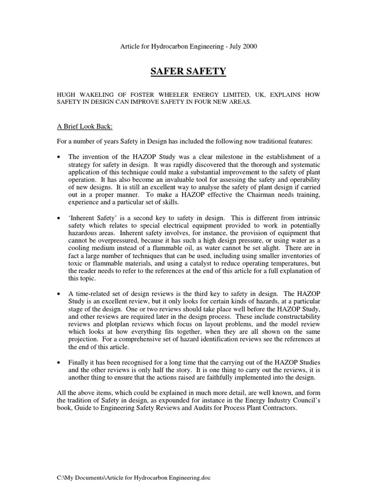 Safety in Process Plant Design | PDF | Pump | Safety