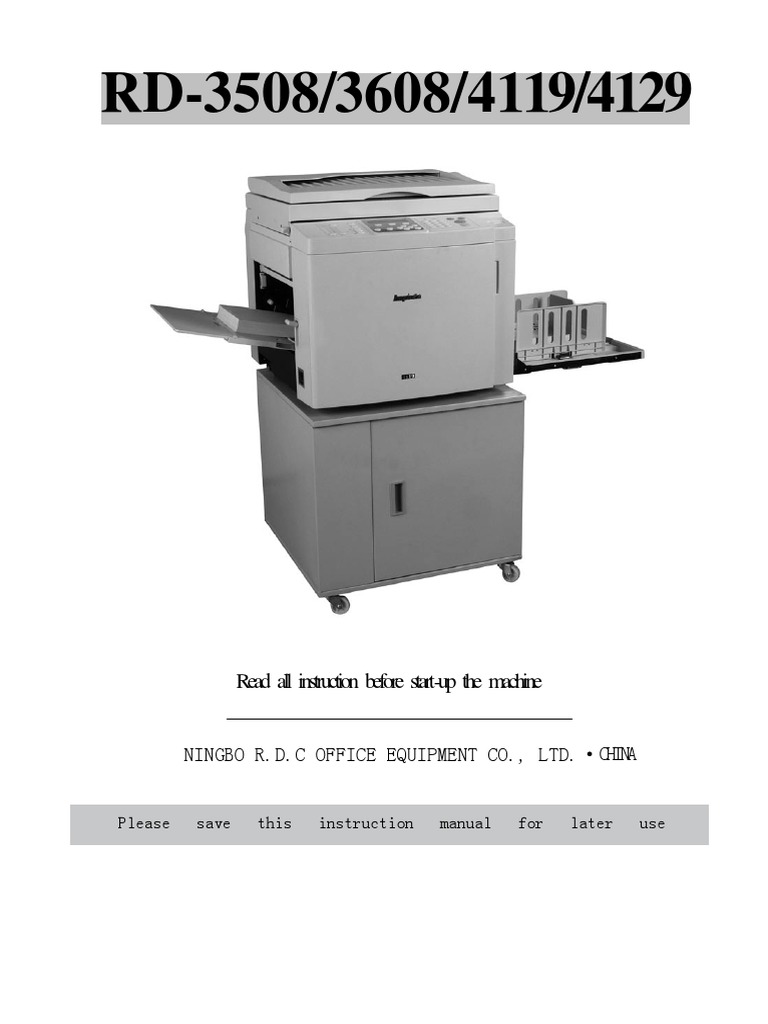 Rongda Digital Duplicator Manual | PDF | Image Scanner | Innovation