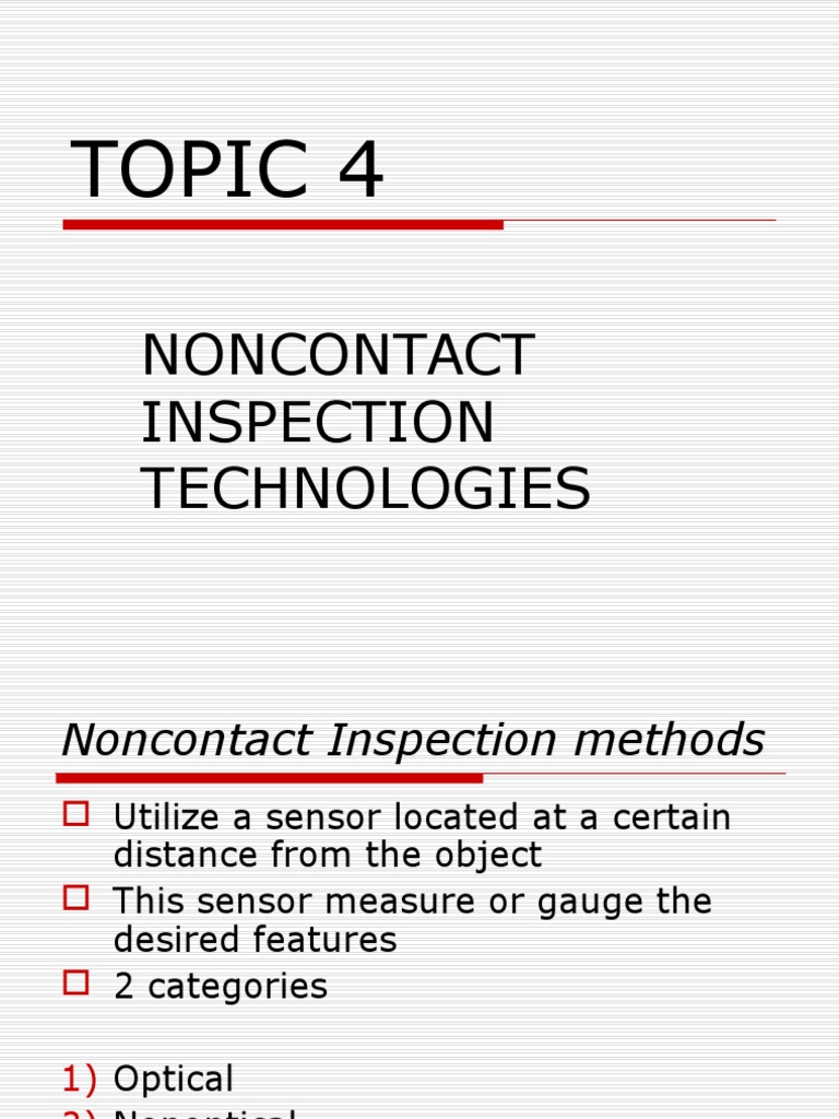 Noncontact Inspection Technologies Overview | PDF | Automation ...