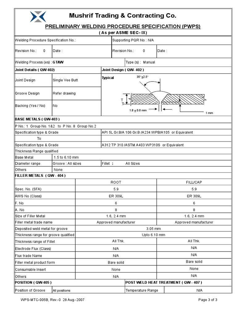 WPS Dissimilar Updated | Welding | Steel
