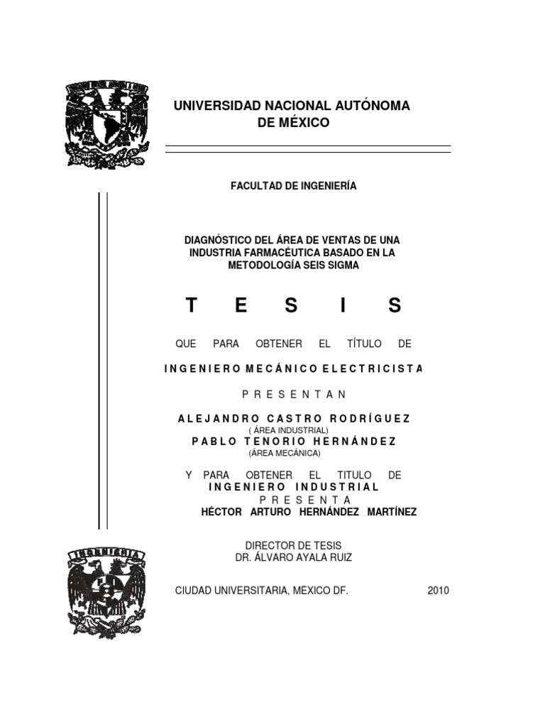 UNAM, Tesis Seis Sigma | PDF | Six Sigma | Droga generica