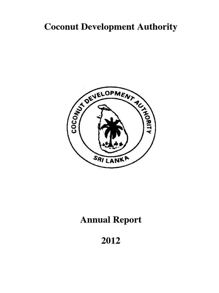 Annual Report Coconut Development Authority 2012 | PDF | Coconut | Business