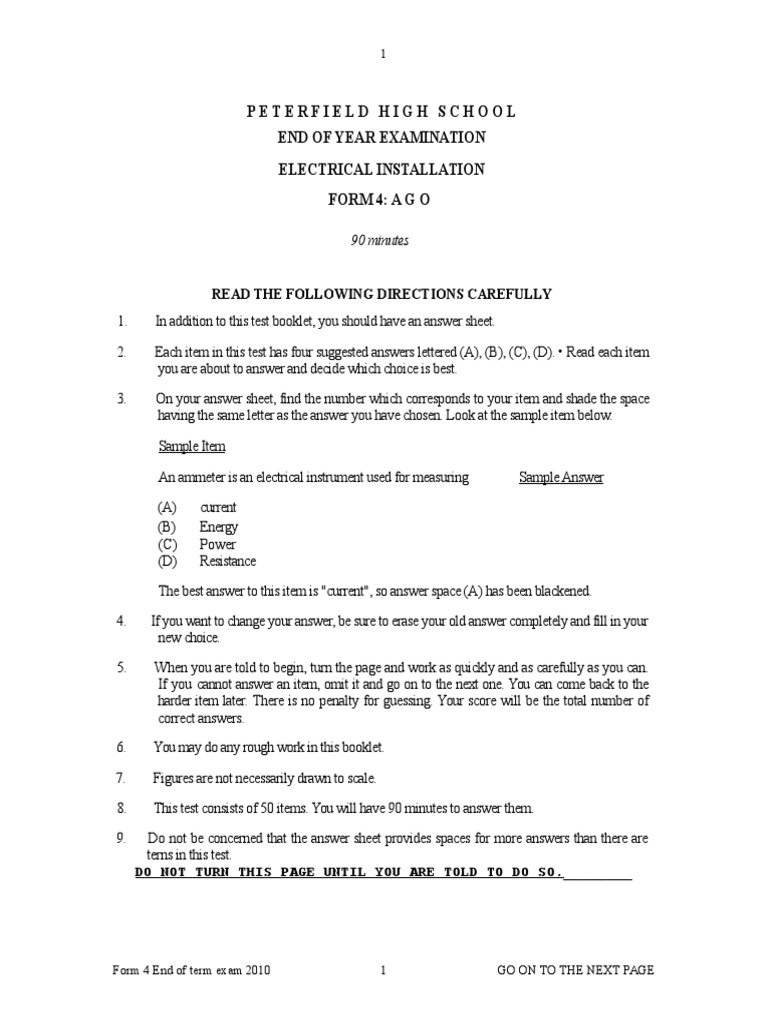 Form 4 END of Year 2011 AGO | PDF | Resistor | Electric Current