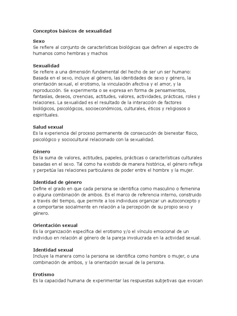 Conceptos Básicos de Sexualidad | PDF | La sexualidad humana | Orientación sexual