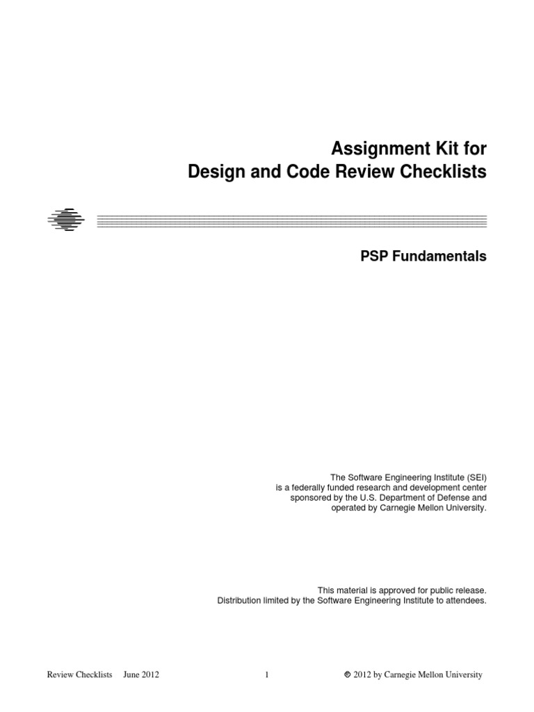 Design and Code Review Checklists Assignment Kit | PDF | Scope (Computer Science) | Subroutine