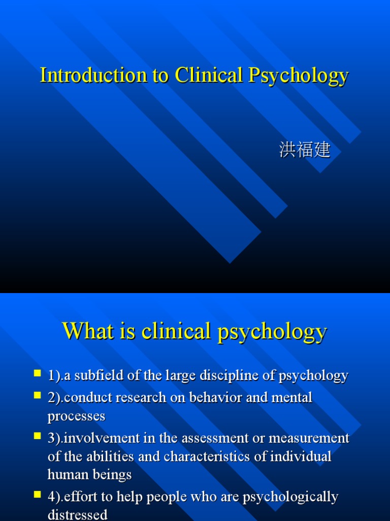 Introduction to Clinical Psychology | PDF | Clinical Psychology ...