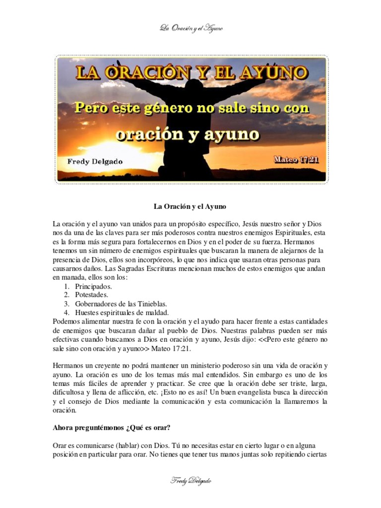 La Oración y El Ayuno | PDF | Rápido | Oración