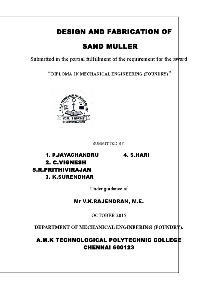 Sand Muller Report 2015 Amk | PDF | Sand | Foundry