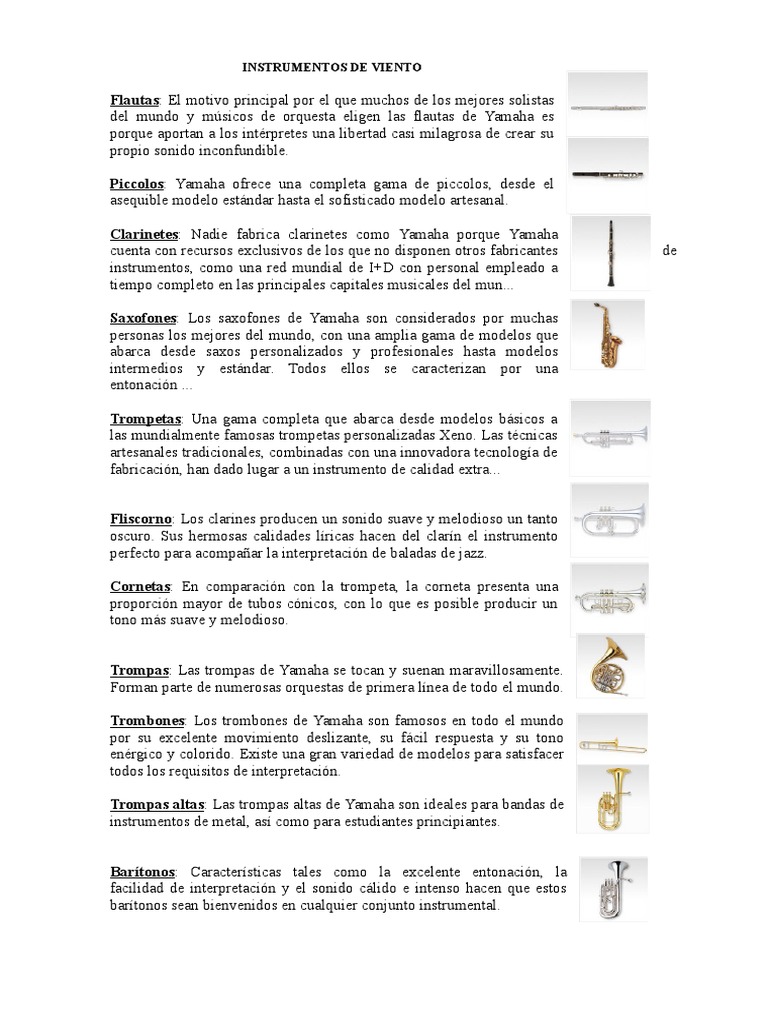 Instrumentos Musicales Viento Cuerda Percusion | PDF | Hoja de cálculo ...