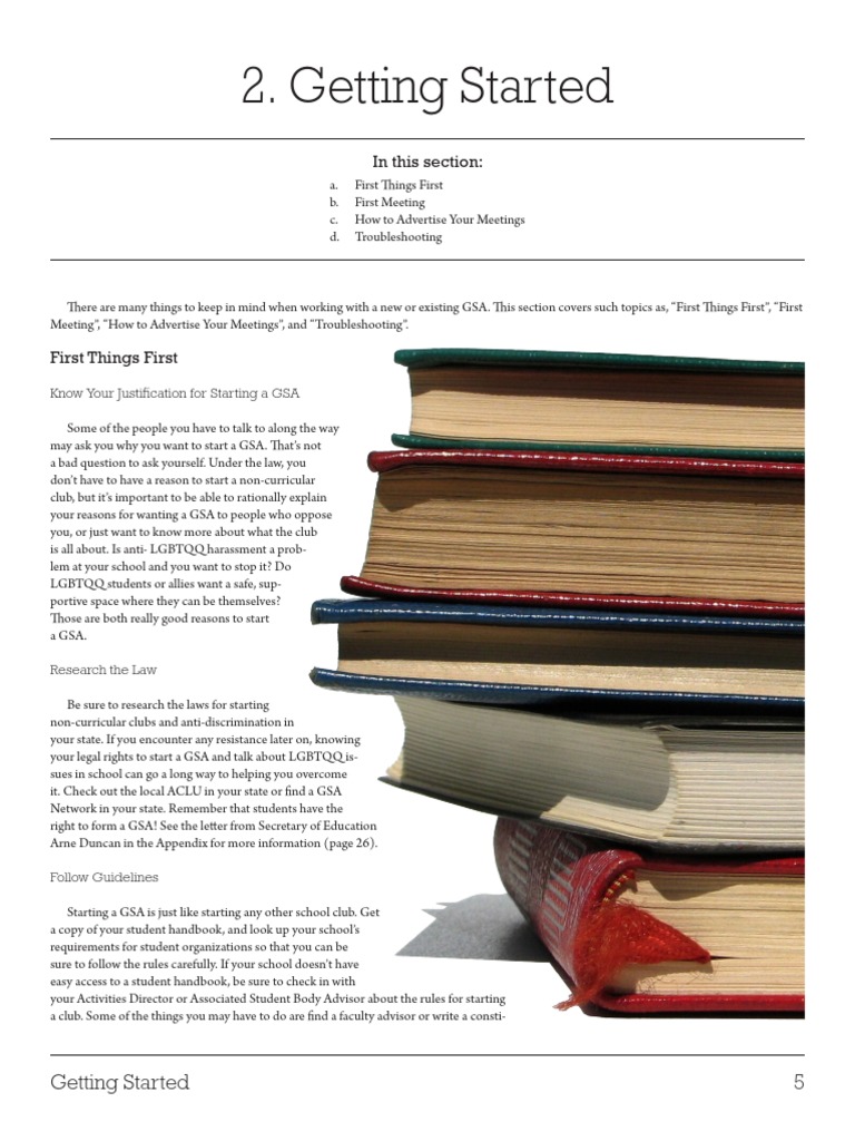 GSA Advisor Handbook Getting Started | PDF | Lgbt | LGBTQIA+ Studies