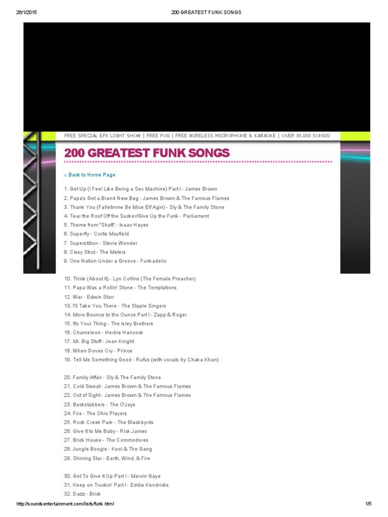 200 Greatest Funk Songs | PDF | Funk | Music