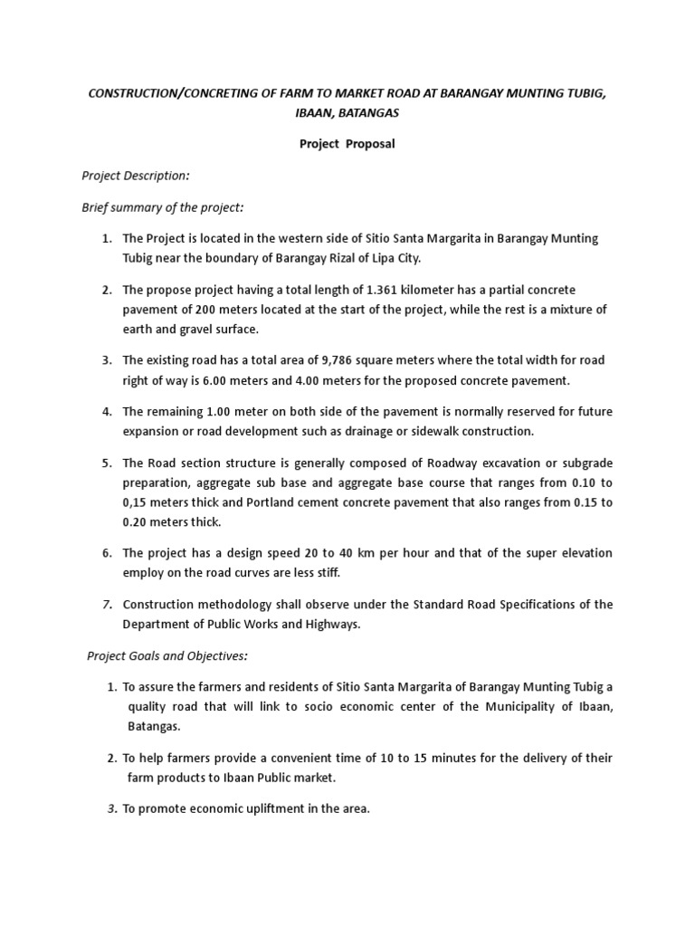 Project Proposal | PDF | Road | Road Surface