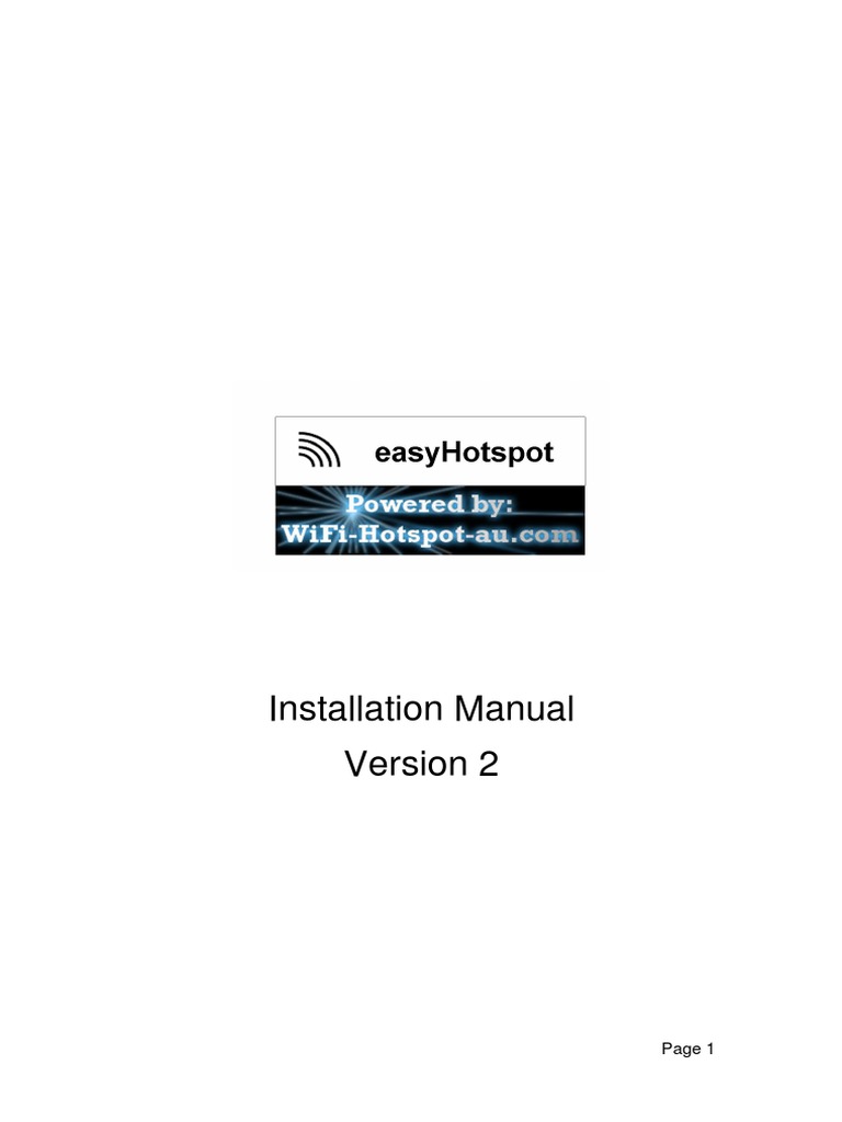 Easy Hotspot Installation Manual V 2 | PDF | Wi Fi | Local Area Network